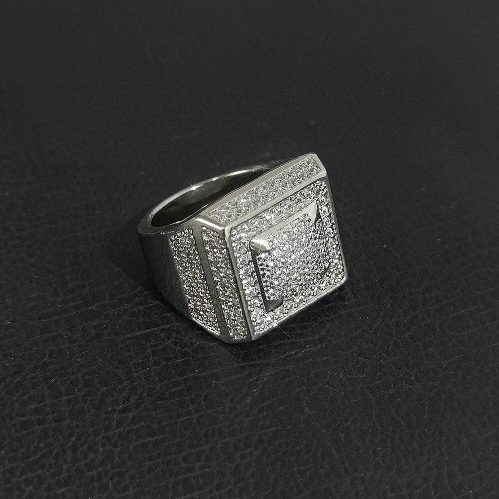Hip Hop Cuban Ring Square Ring Hip Hop Men 'S Ring Fashion Jewelry ...