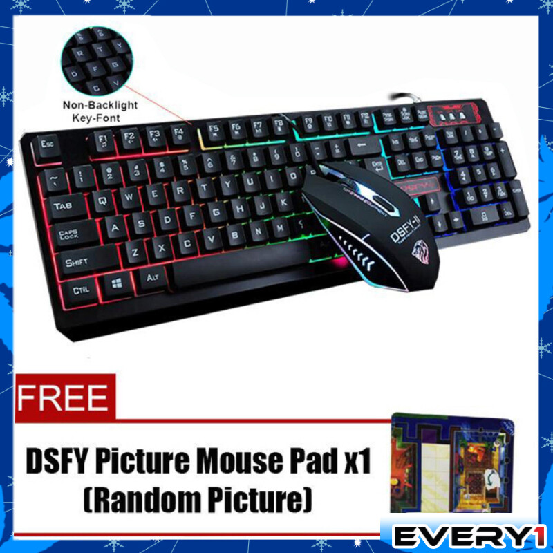 DSFY K-13 Combo USB Gaming Keyboard And Mouse wuth Borderless Rainbow ...