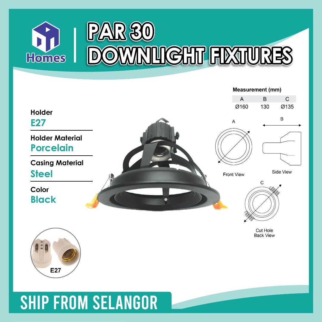 PAR30 Casing White Black PAR30 Fitting AR111 Downlight / Spotlight ...
