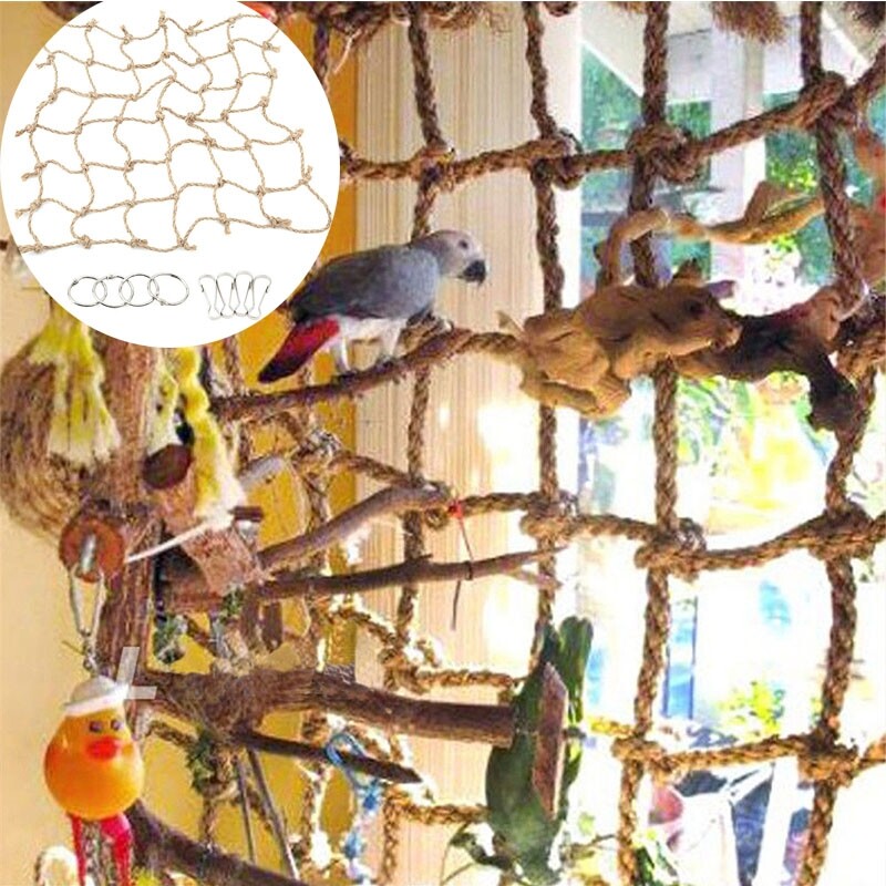Rope Net Pet Parrot Bird Play Climbing Chewing Toy Swing Hammock Toy ...