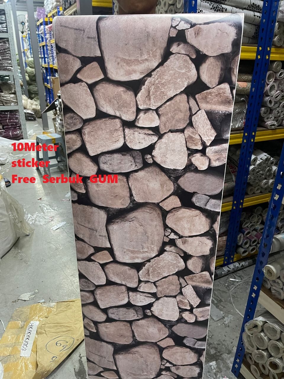 10Meter Waterproof 20 corak Batu Putih Wallpaper 3D Batu Merah ...