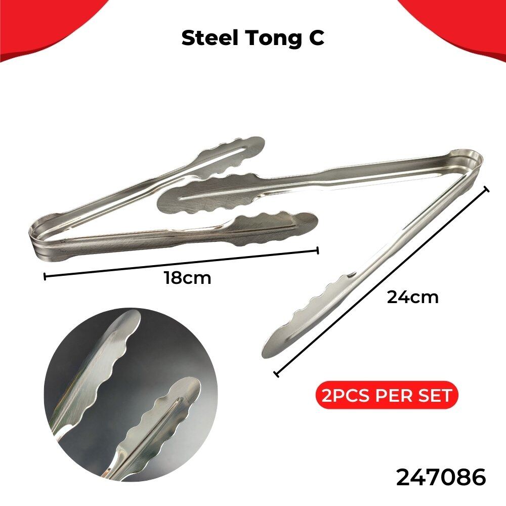 SUPERSAVE Stainless Steel Tongs Various Shape Food Kitchen Clips ...