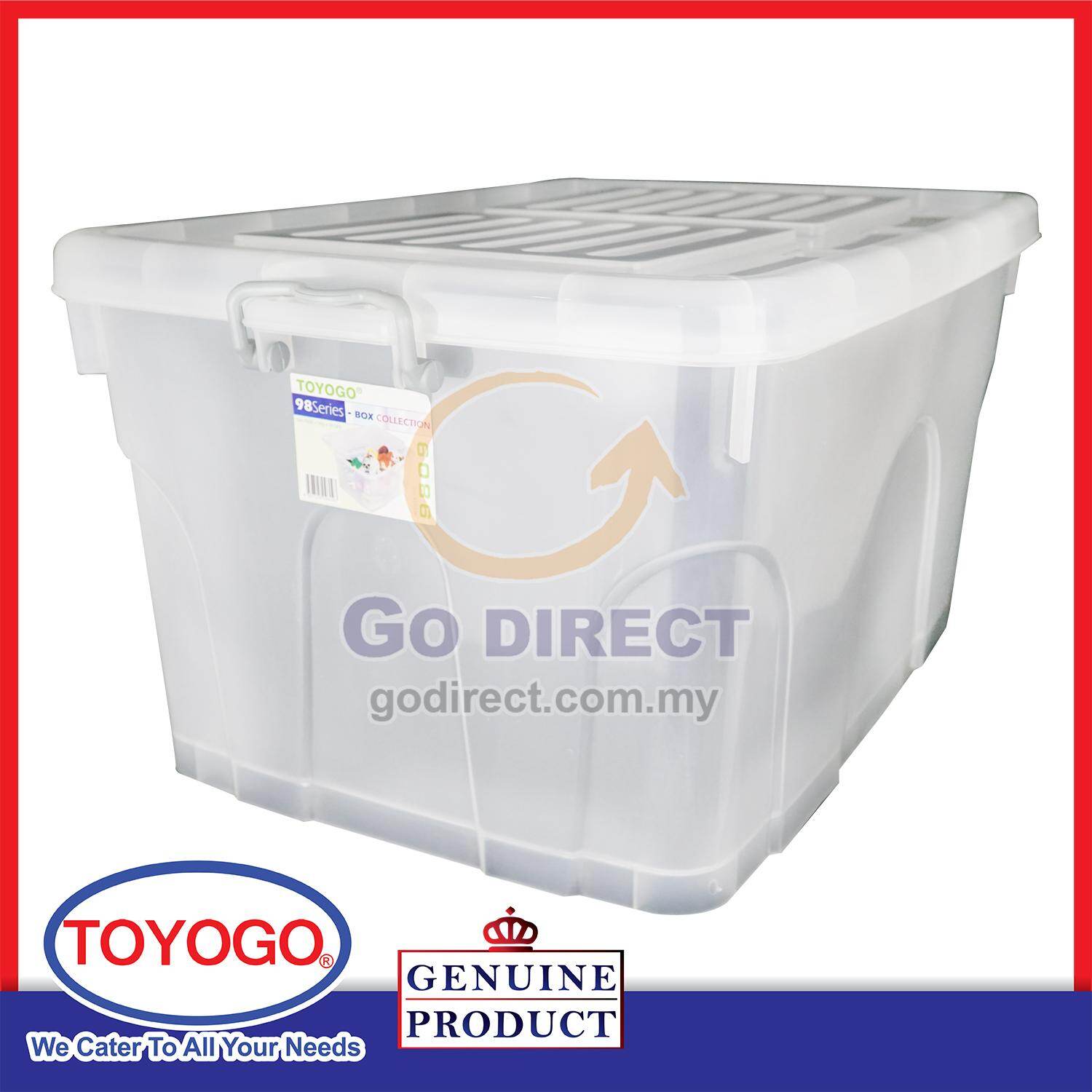 TOYOGO 124L Storage Box Large with Wheels Translucent Clean Storage for ...
