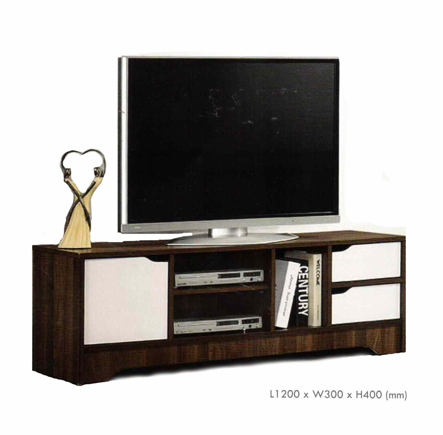 4 Feet TV Cabinet Wood Place on Floor Cabinet L1200MM X W300MM X H400MM ...