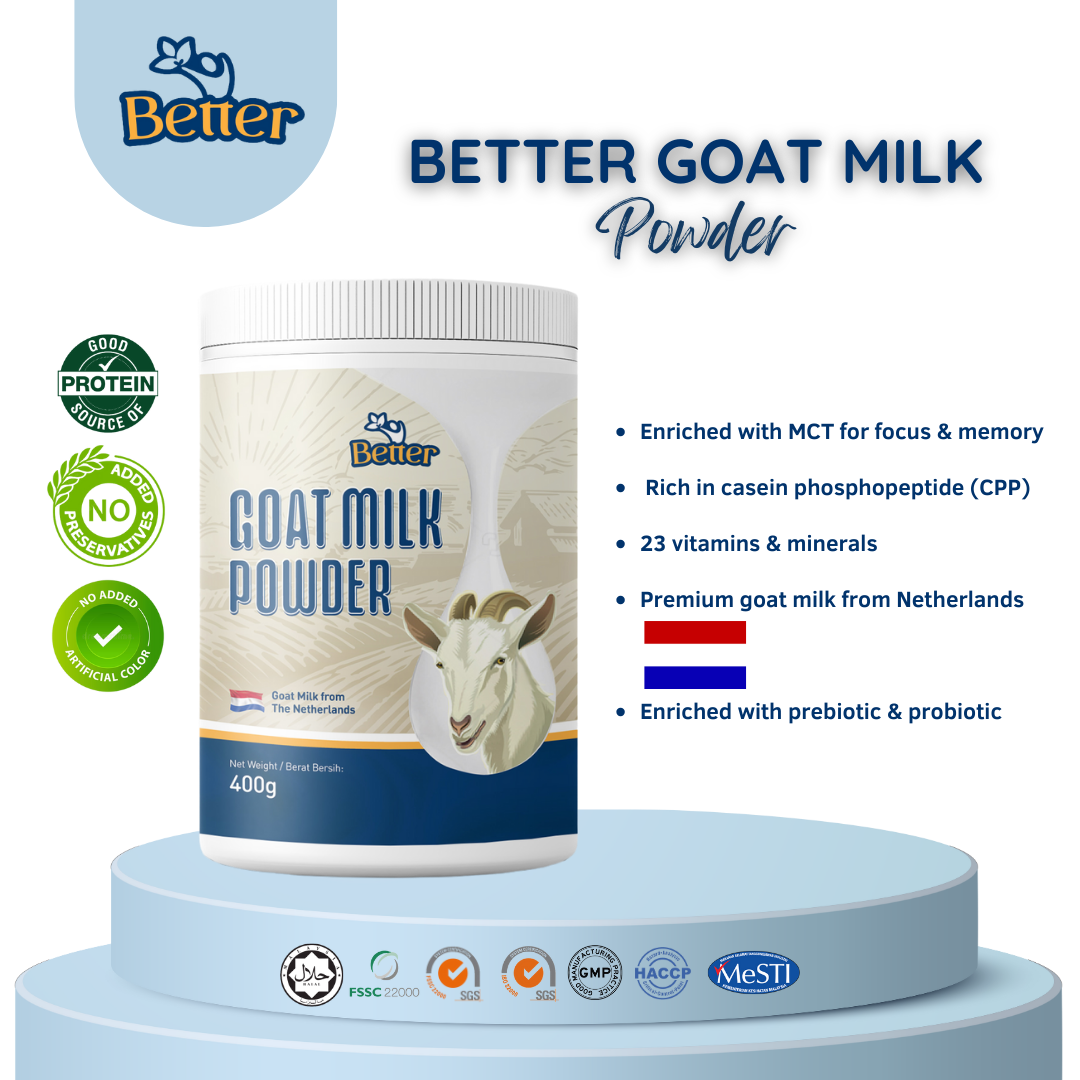 (HALAL) Better Premium Goat Milk Powder 400g. Boosting Energy Level ...