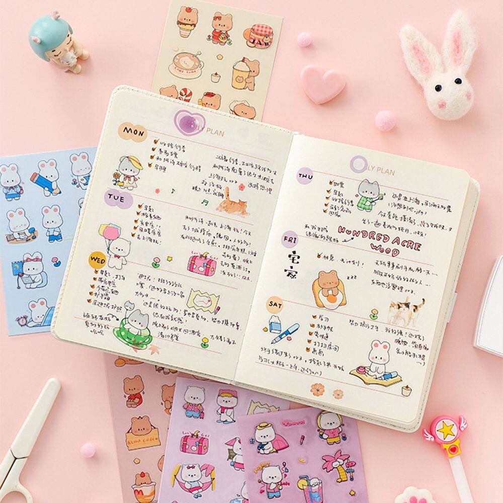 UJYU สติกเกอร์เครื่องเขียนมีกาวในตัวกันน้ำลายการ์ตูน,สติกเกอร์เครื่อง ...