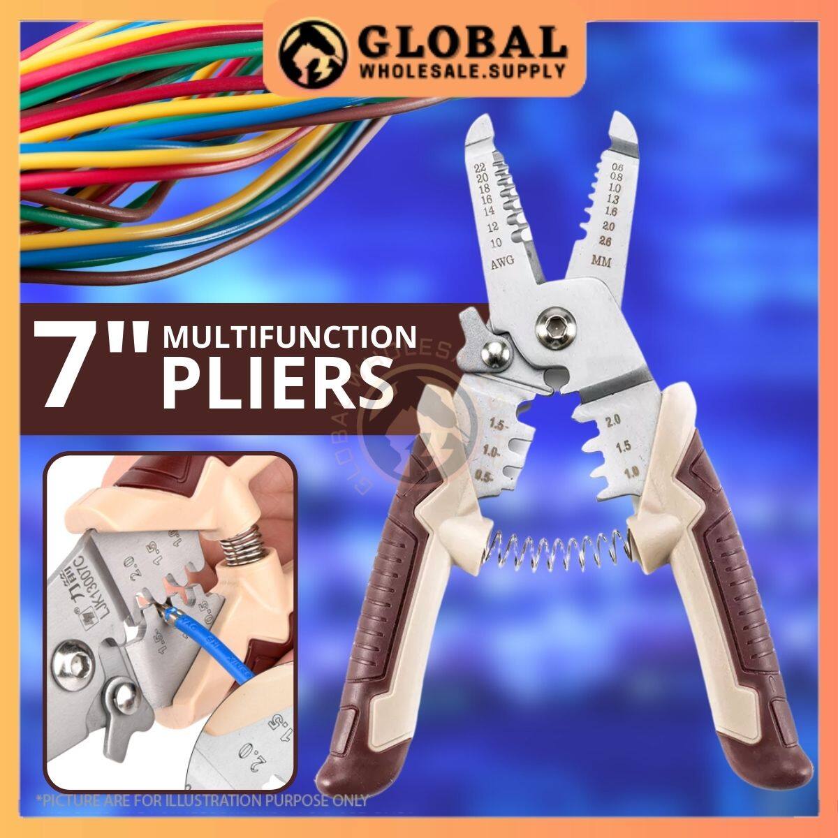 7" Pemotong Wayar Pelbagai Fungsi Multi Wire Cutter Crimping Tool ...