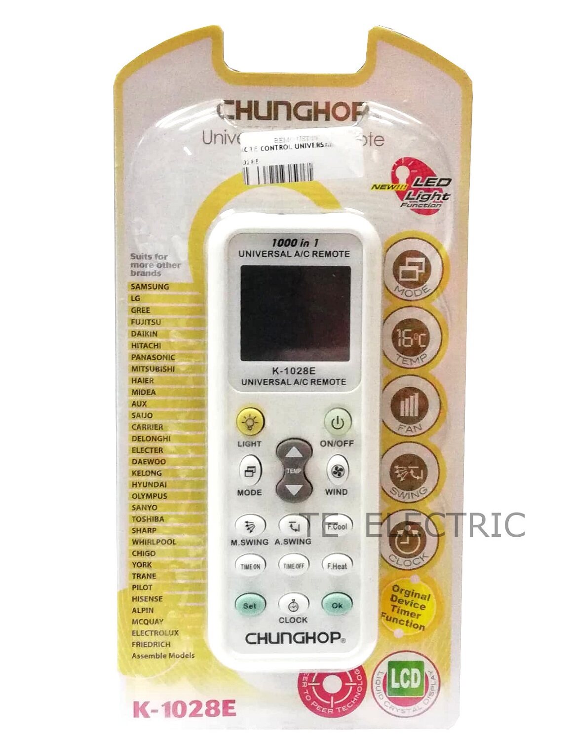 All In One Chunghop K1028e Universal Air Cond Remote Control