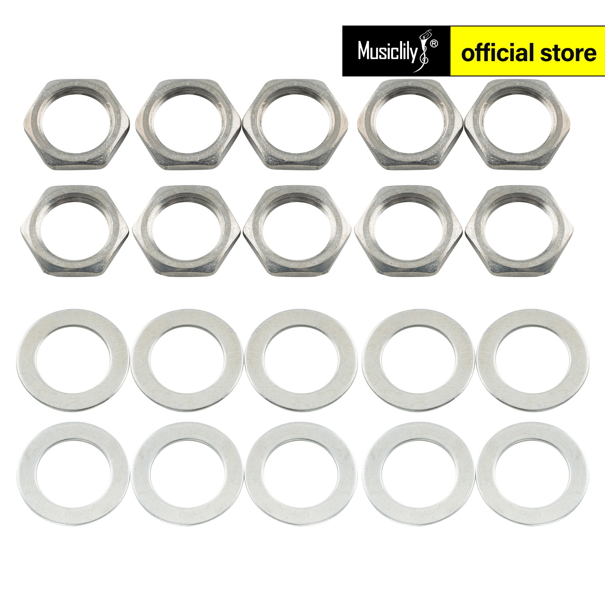 Musiclily Pro M9 Pots Mounting Hex Nuts and Flat Washers Set for Metric ...