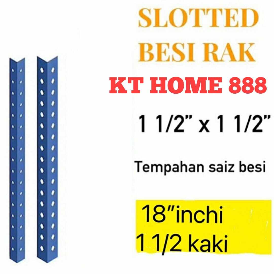 Besi angle rak lubang 18 inchi (1.5kaki)slotted angle bar 18” | Lazada