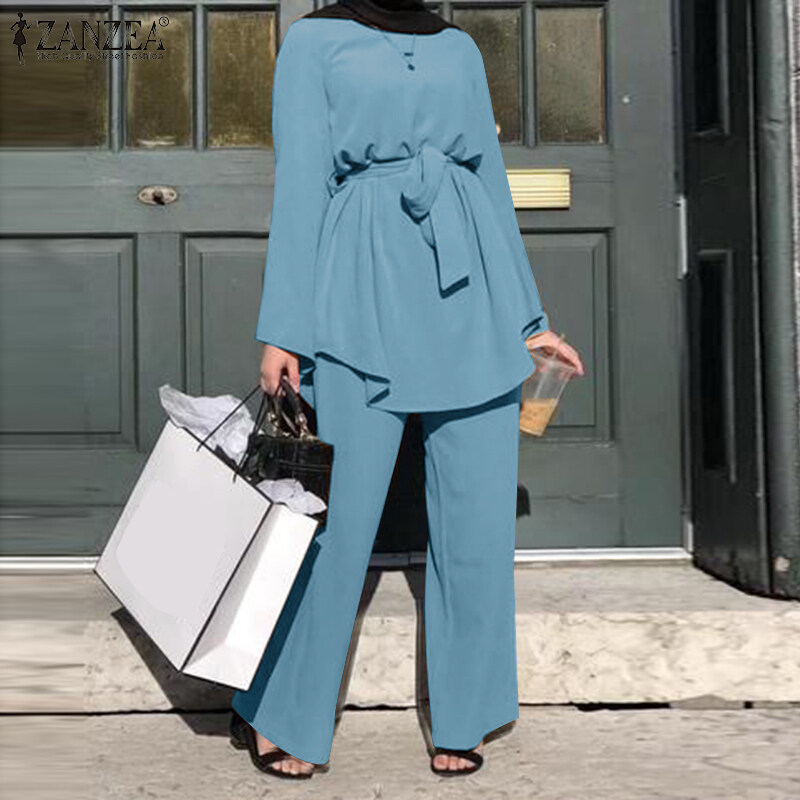 Esolo Zanzea Women Muslim Dubai Full Sleeve Tops Basic Oversized High