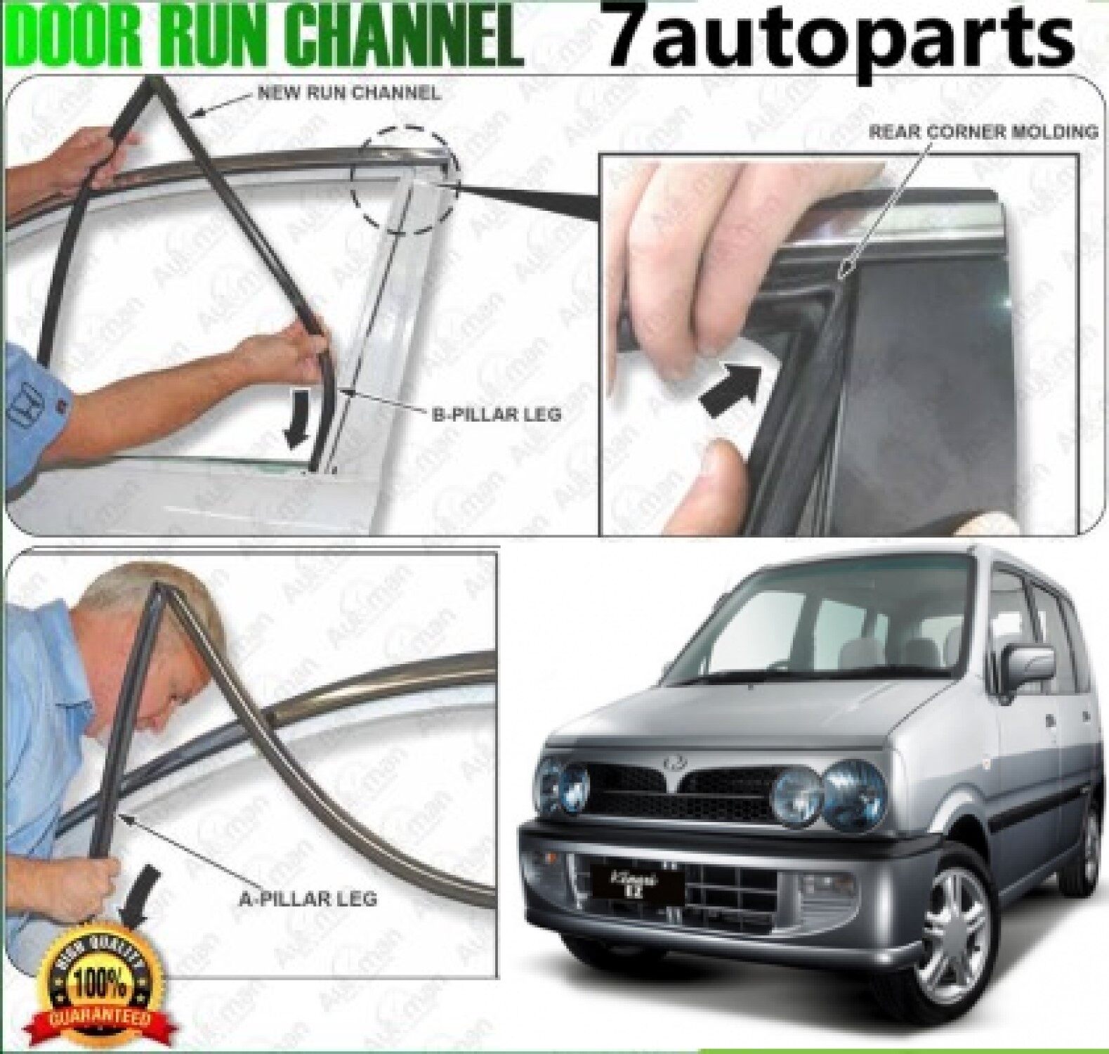 Original Spec Perodua Kenari door Glass Run channel Getah Pintu Cermin ...