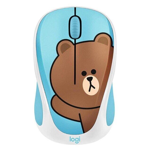 Logitech LINE FRIENDS เมาส์ไร้สาย 2.4GHz Mini Cartoon USB Receiver ...