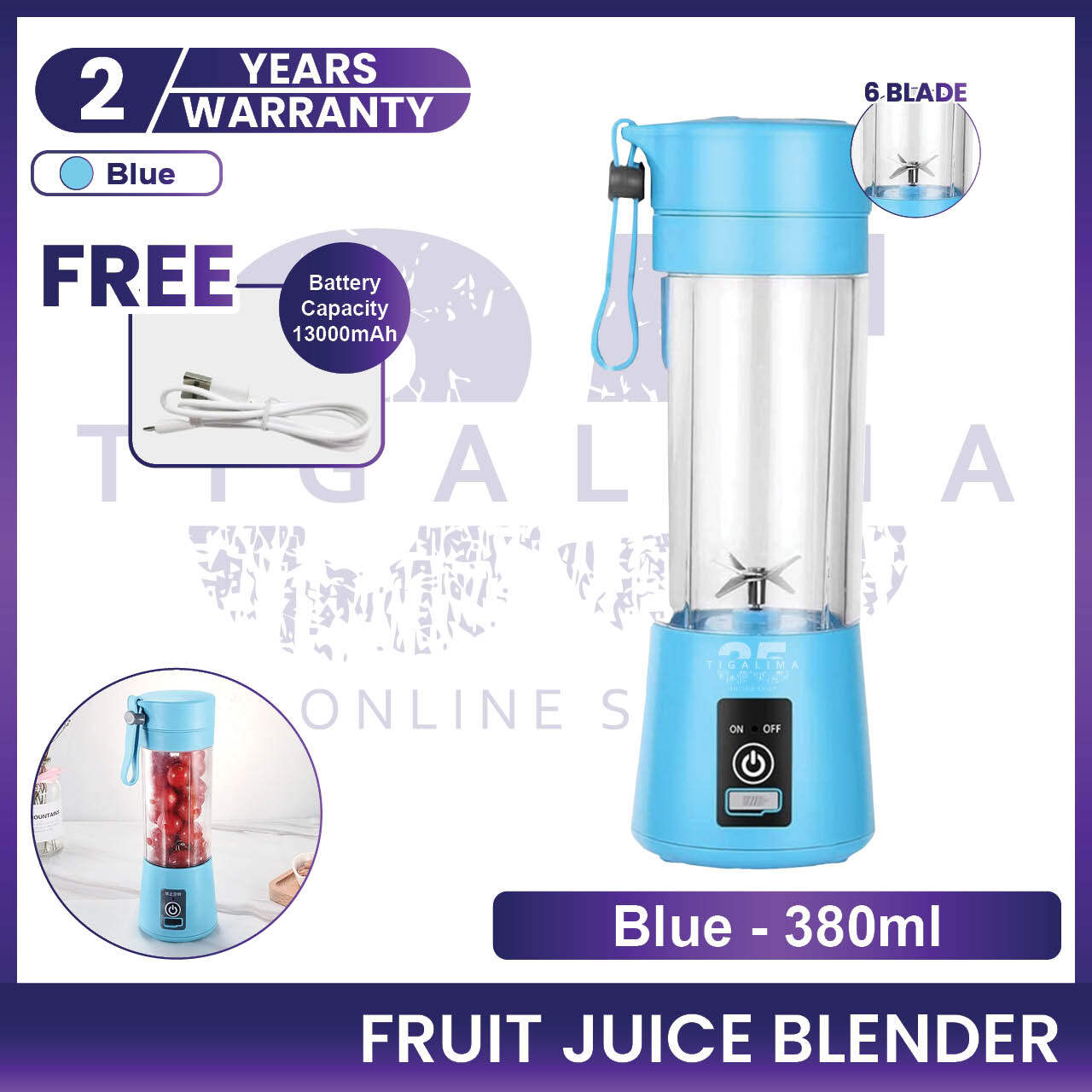 Wireless Portable Fruit Juice Blender 300ml / 380ml Electric Blender ...