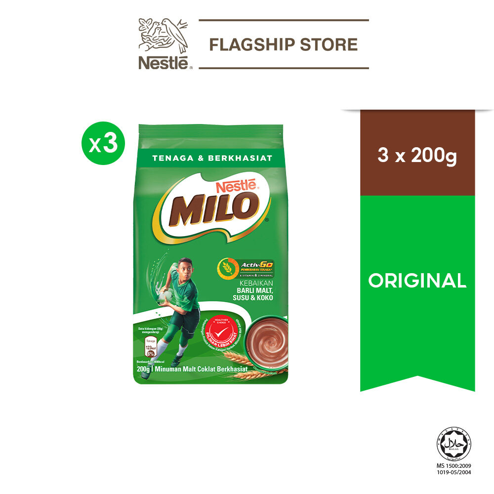 NESTLÉ MILO® CHOCOLATE MALT POWDER Soft Pack 200g Bundle of 3 | Lazada
