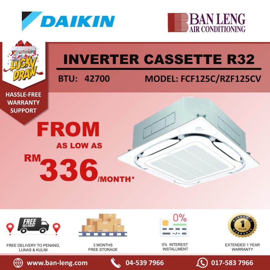 Daikin Ceiling Cassette (wireless) R32 Ecoking Inverter - FCF-C Series ...