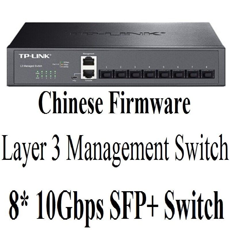 8* 10000Mbps SFP+ Optical Ports Ethernet Layer 3 Management Switch 10 ...