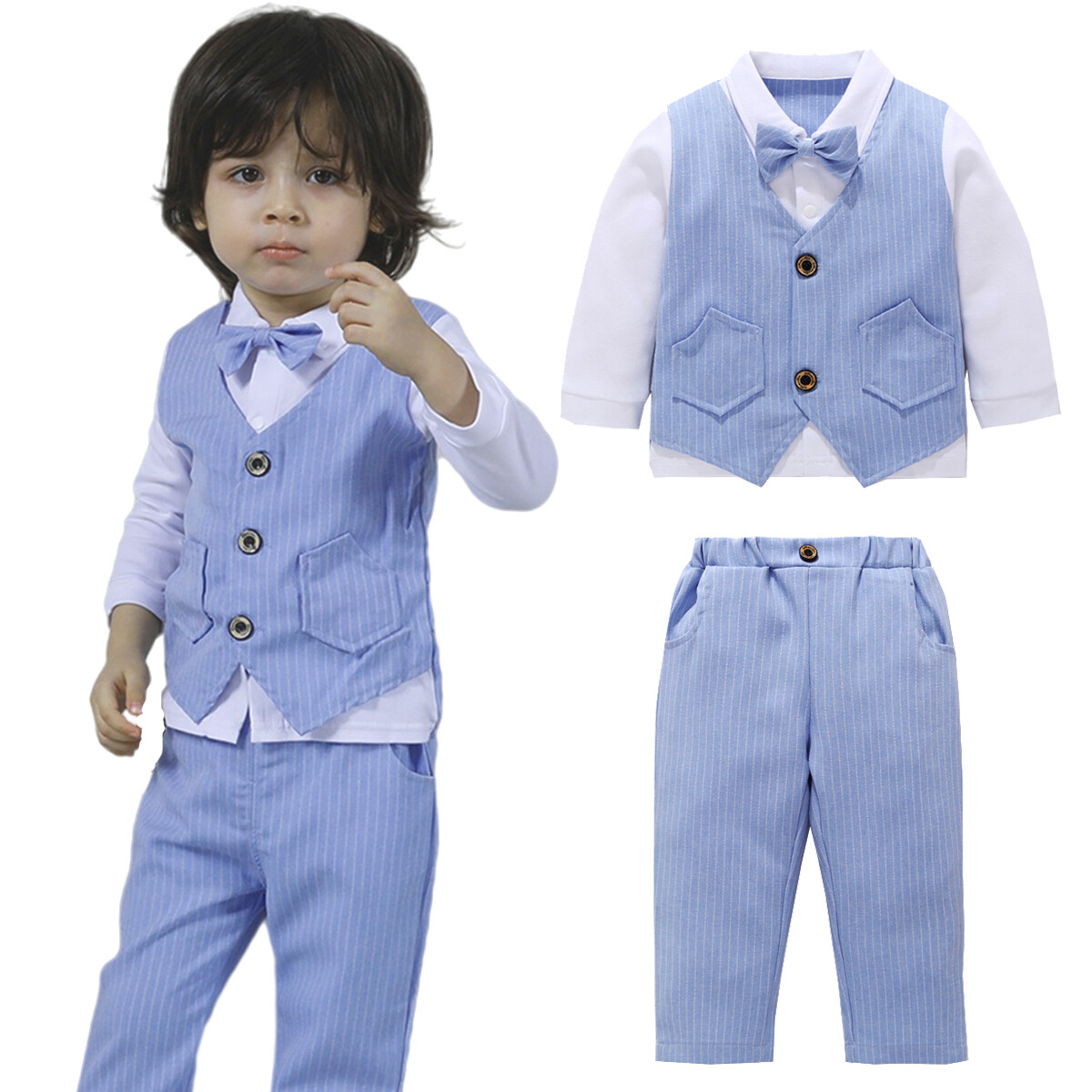 Baby Boys Wedding Outfit Toddler Birthday Party Suit Infant Formal ...