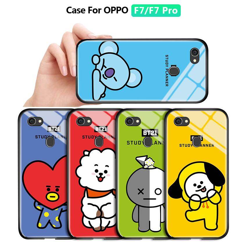 Hontinga สำหรับ Oppo F7 F7 Pro กันกระแทก การ์ตูนเกาหลี K-POP กระจก ...