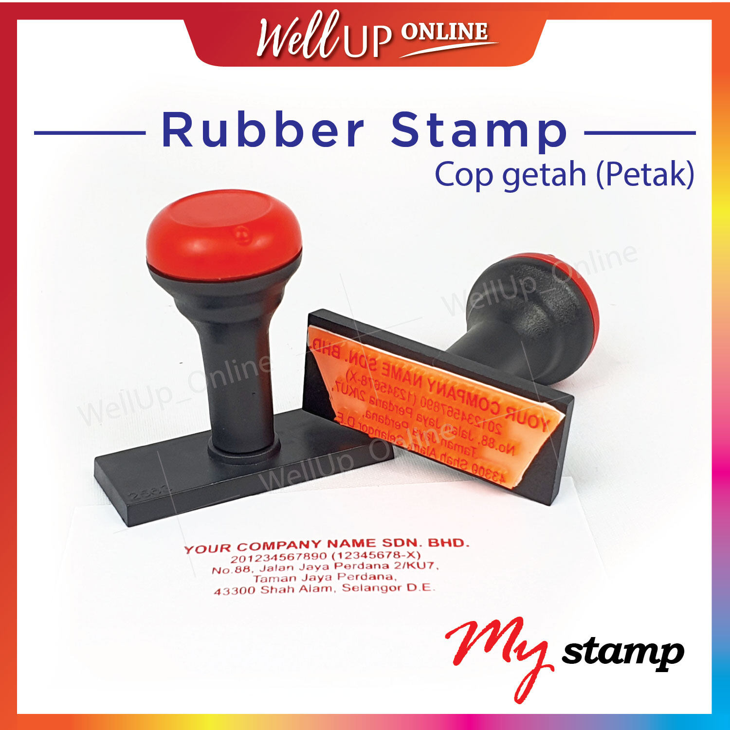 Rubber Stamp custom made, Cop getah petak (Cop nama / Cop bank / Cop company) | Lazada