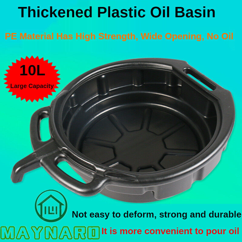 Black Drain Pan 2.65Gallon (10L) Capacity /Coolant Drain Pan with E-Z ...