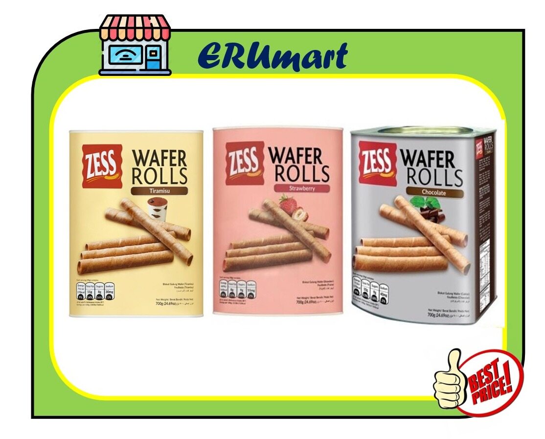 ZESS WAFER ROLLS Chocolate / Strawberry / Tiramisu 700g | Lazada