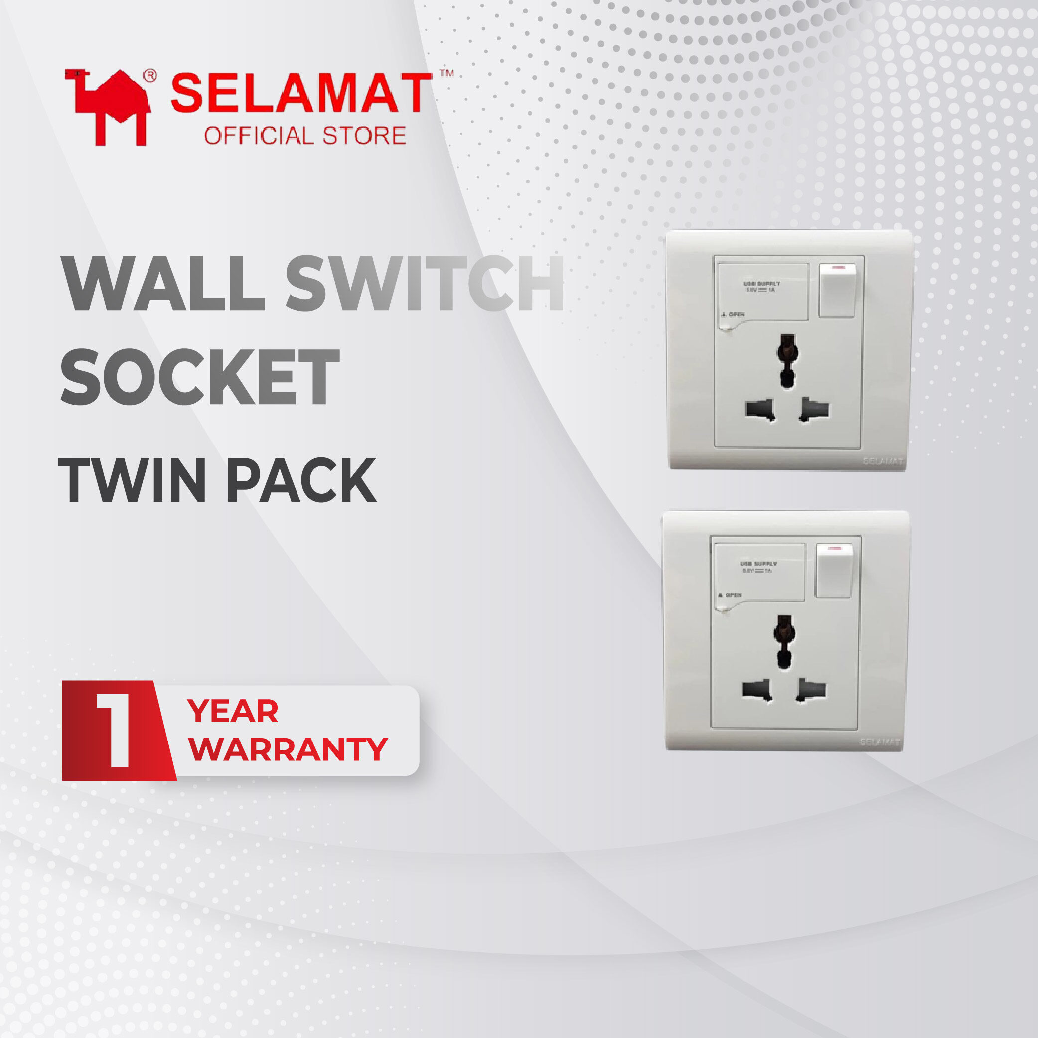 Selamat Brand Universal Wall Switched Socket Outlet with USB Charging ...