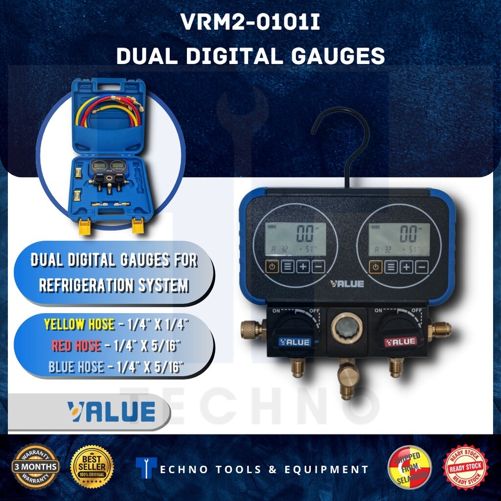VALUE Digital Manifold Gauge - VRM2-0101i [100% New & Original] | Lazada