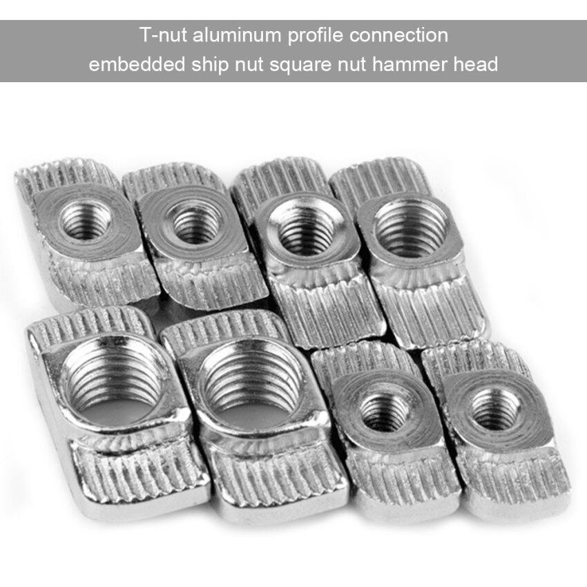 10-100PCS T Nutหัวค้อนNut M3/M4/M5/M6/M8ขั้วต่อชุบนิกเกิลสำหรับ20/30/40/45ชุดอลูมิเนียมโปรไฟล์ ...