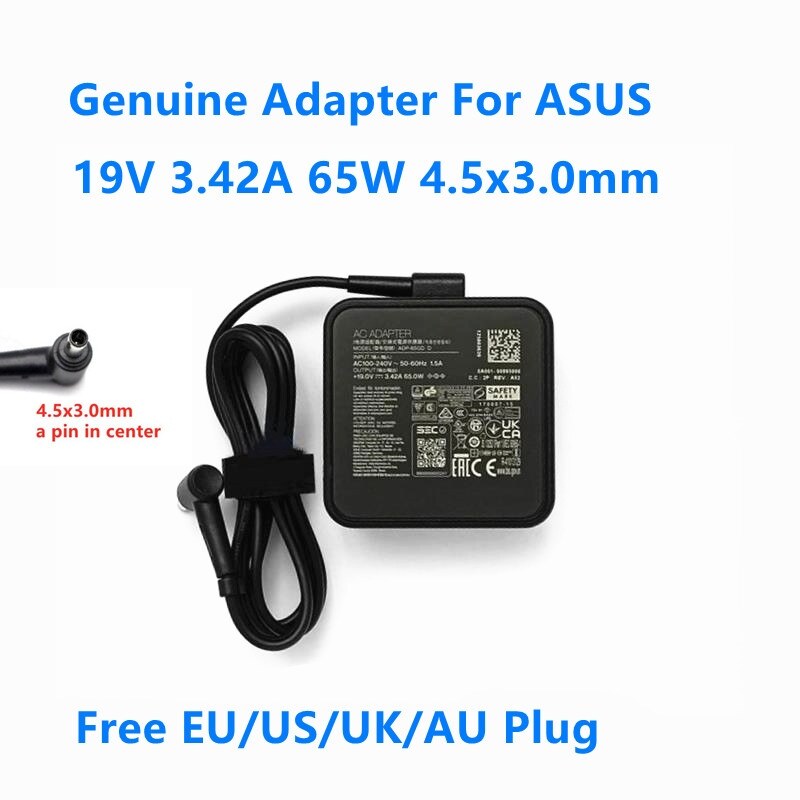 Genuine 19V 3.42A 65W 4.5x3.0mm AD10500 ADP-65GD D EXA1203YH Power Supply AC Adapter For ASUS ...