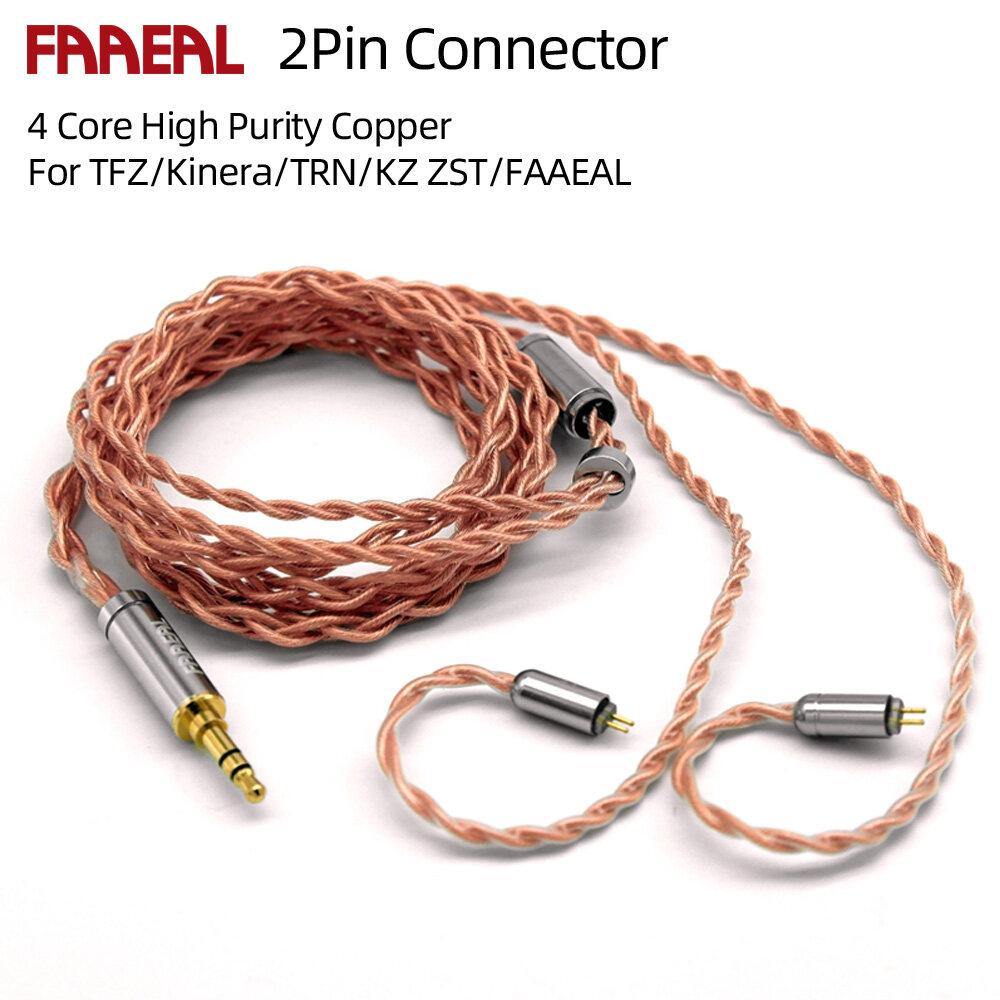 FAAEAL 4 Core 5N Litz OFC High Purity Copper Replacement Earphone Cable with 2Pin/MMCX Connector ...