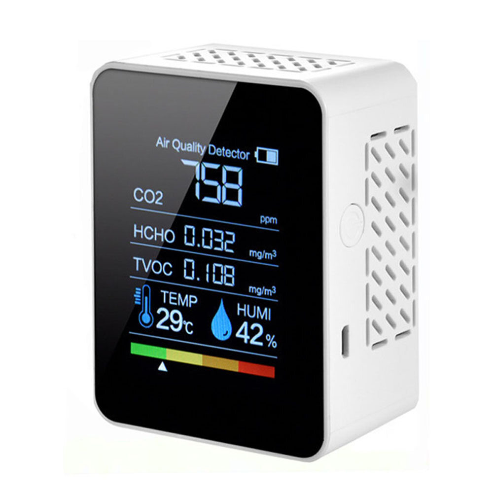 Smart Sensor Multifunctional 5in1 CO2 Meter Digital Temperature ...