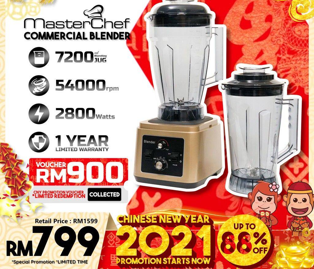 MASTERCHEF Commercial Highspeed Blender 2800W Heavy Duty Commercial ...