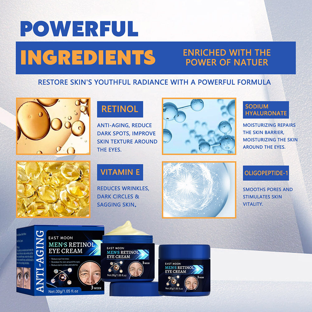ครีมบำรุงรอบดวงตา Collagen Retinol Eye Creams For Men Anti Wrinkle Anti Aging Vitamin E Face ...