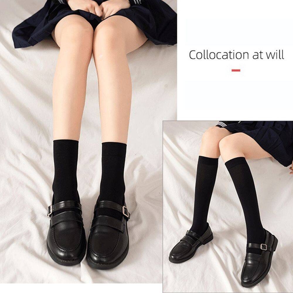 BTC3 โลลิต้า ระบายอากาศได้ดี สีทึบ ยางยืด ทึบแสง ถุงน่อง ต้นขาสูง ถุงเท้ายาวผู้หญิง เหนือเข่าถุง ...