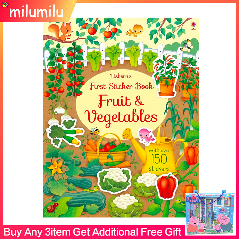 Children Books Usborne First sticker books Fruit and vegetables English ...
