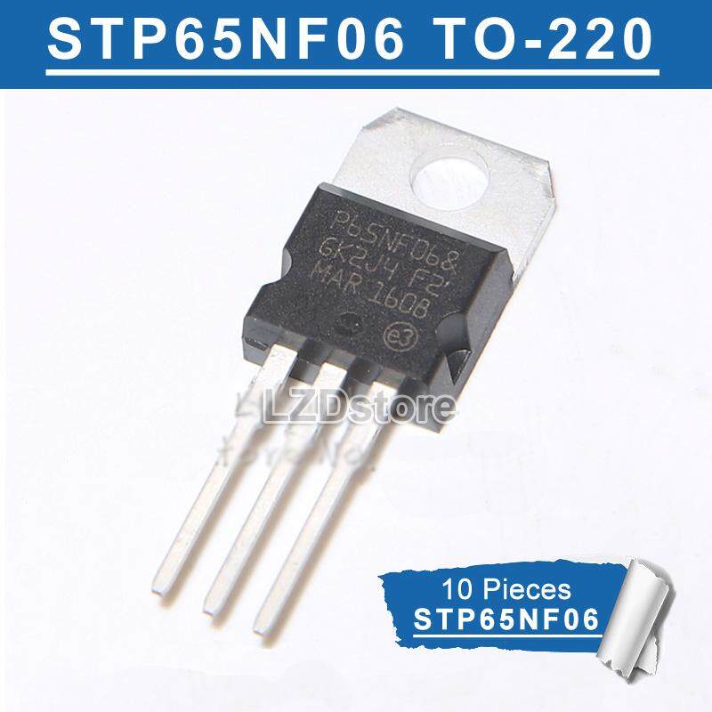 10pcs P65NF06 TO-220 STP65NF06 TO220 65NF06 Power MOSFET 65A 60V new ...