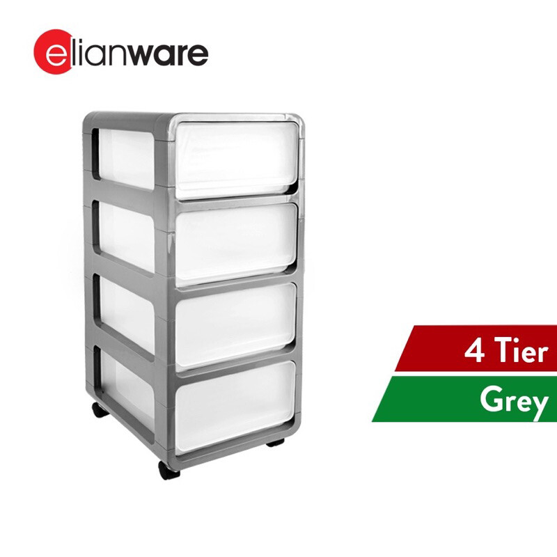 ELIANWARE 4 Layers Elegant Snacks Drawer Storage Box with Roller E-2624 ...