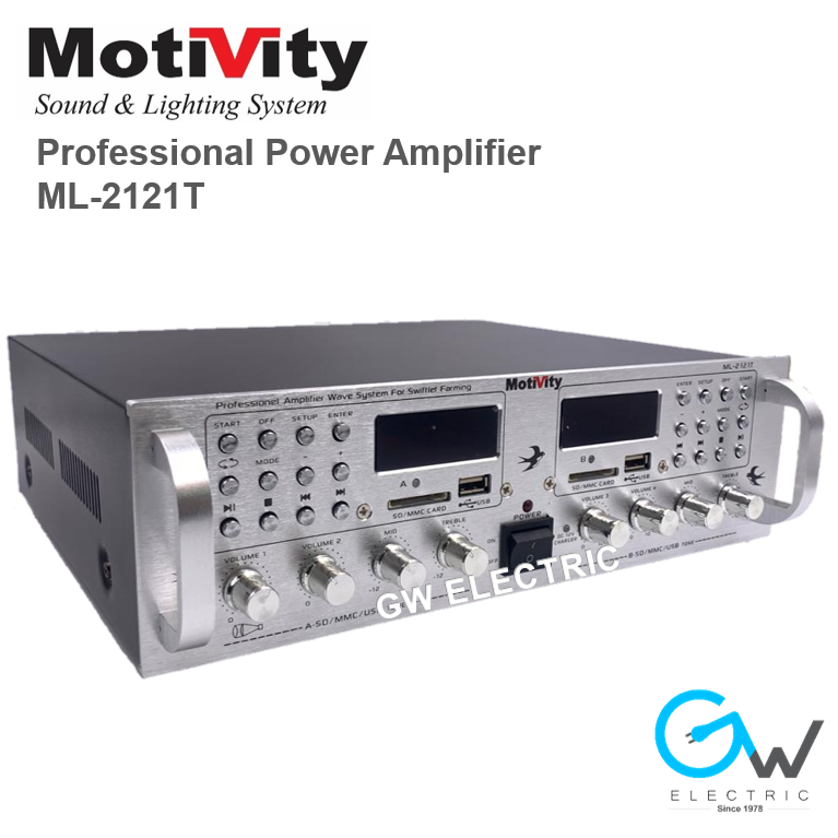 Motivity ML-2121T 4 Channel Professional Amplifier With Timer for ...