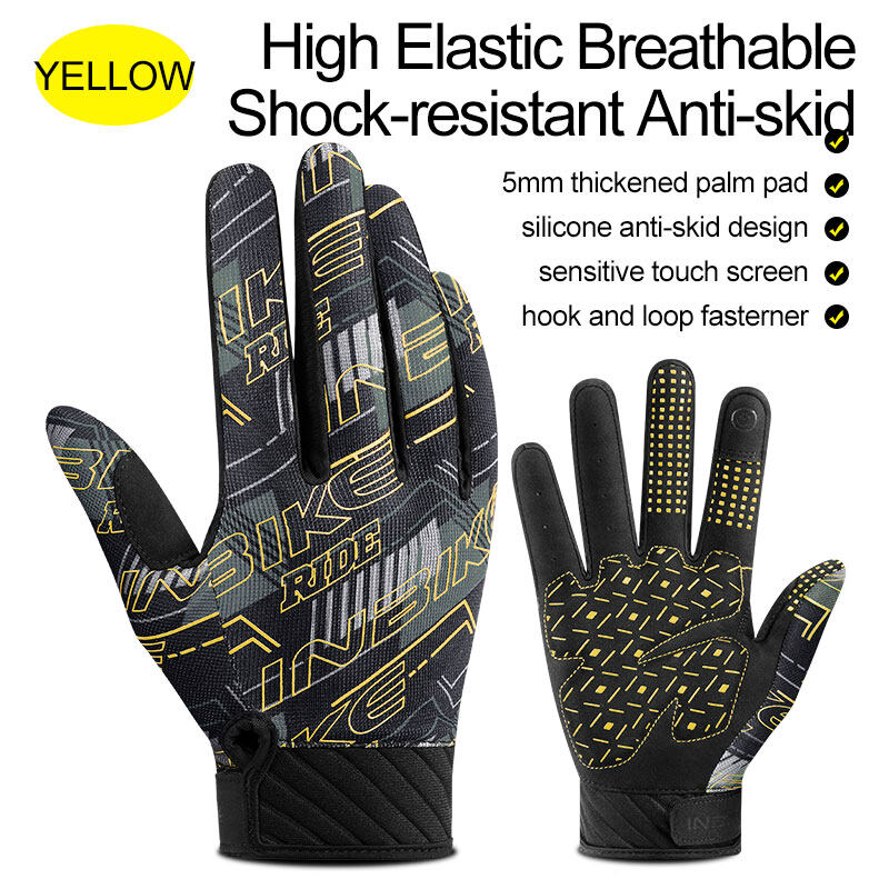 INBIKE ถุงมือขี่จักรยานหน้าจอสัมผัสกันลื่นดูดซับแรงกระแทกจักรยานเสือ ...