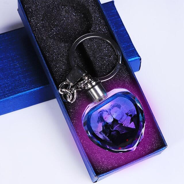 Custom K9 Crystal Key Chain Personalized Photo Pendant Picture Key Ring ...