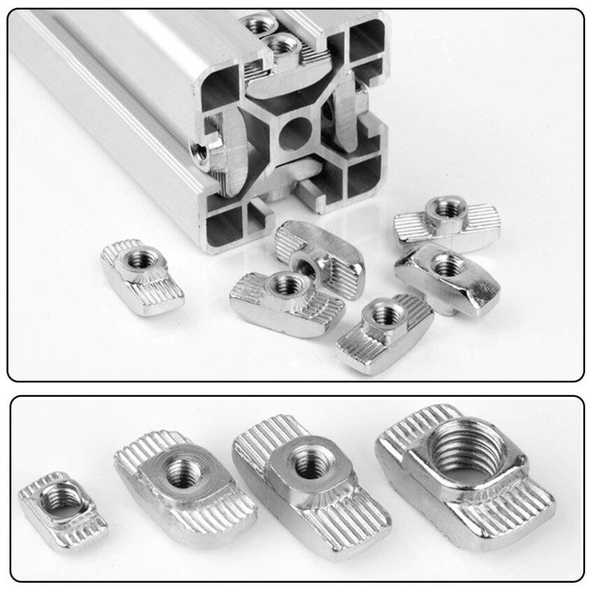 10-100PCS T Nutหัวค้อนNut M3/M4/M5/M6/M8ขั้วต่อชุบนิกเกิลสำหรับ20/30/40/45ชุดอลูมิเนียมโปรไฟล์ ...