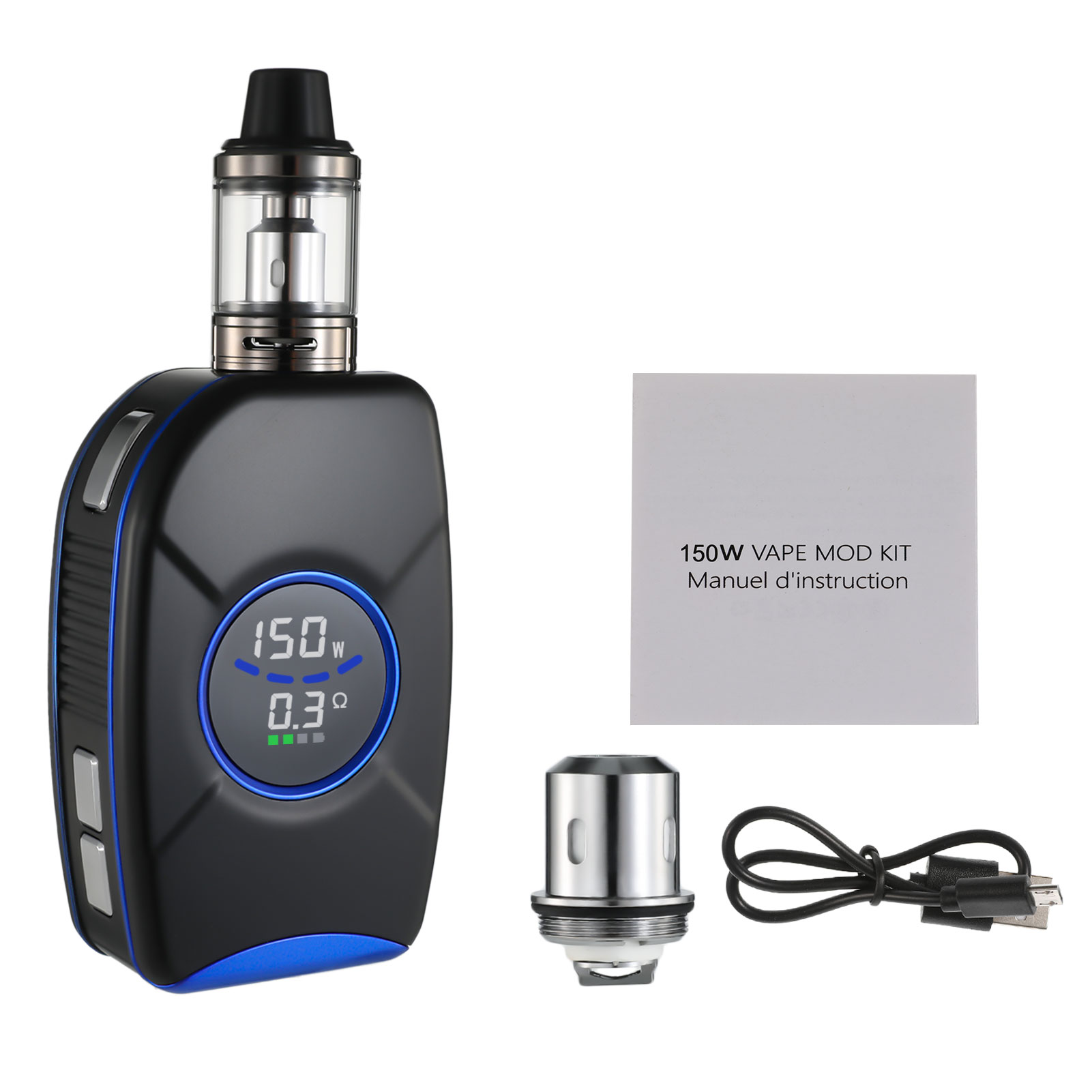 Jamesny 150W Vaper Kit With 2200mah Build-in Battery 7-150w 0.3ohm 2 ...