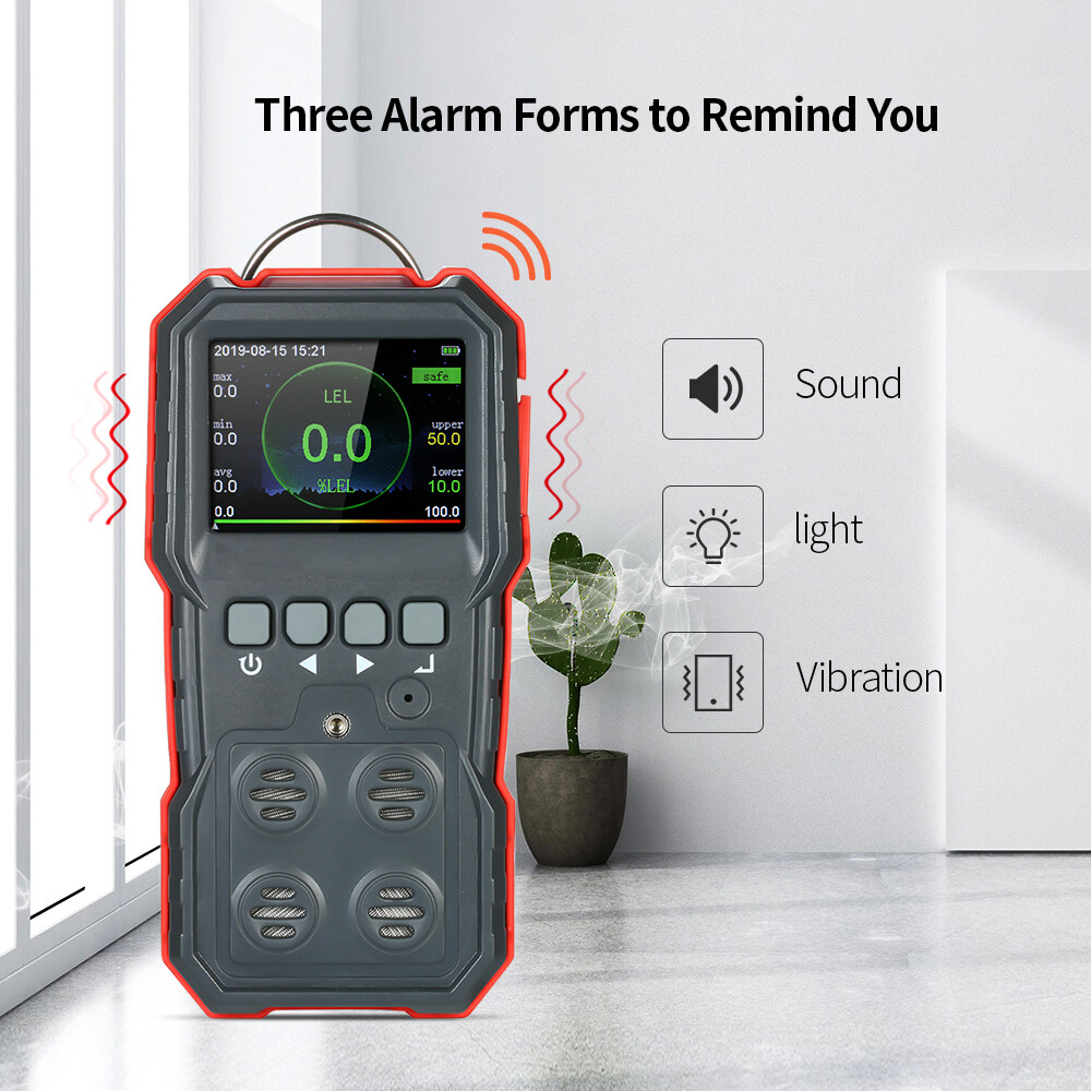 Industrial Digital Handheld 4 in 1 Gas Carbon Monoxide Detector Oxygen Combustible Gas H2S ...