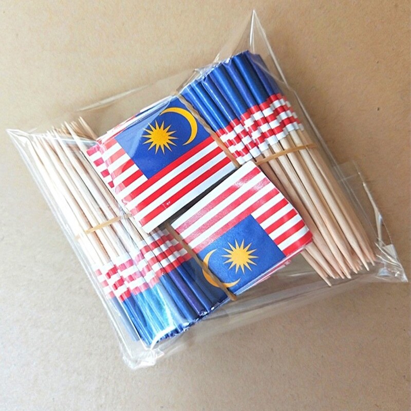 APERIL 100PCS Toothpick Bendera Malaysia Merdeka Cake Topper Malaysia ...