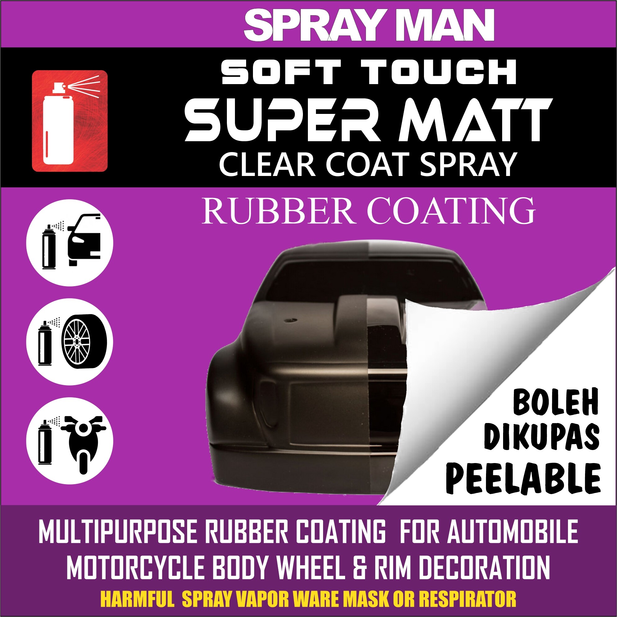 Rubber Paint Soft Touch Super Matt Clear Coat Spray Rubber Coating | Lazada
