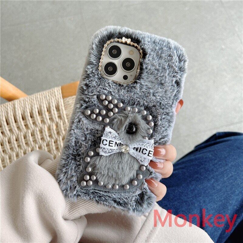 น่ารักกระต่าย Fur Plush โทรศัพท์สำหรับ OPPO Realme 8I 9I 9 8 7 6 5 3 ...