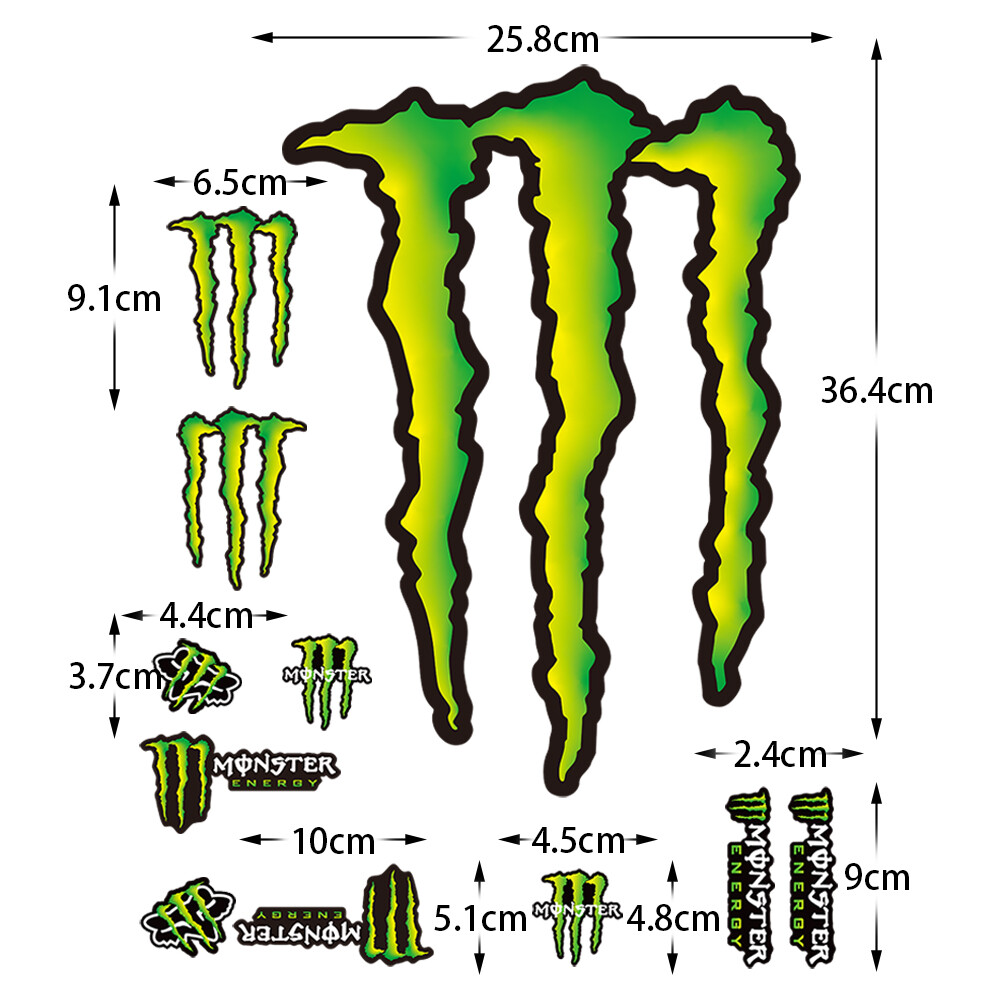 Monster Energy Car Sticker Waterproof Riding Motorcycle Exterior ...