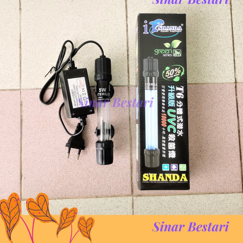 Aquarium UV Light Submersible Shanda Mini UVC Sterilizer Fish Tank ...