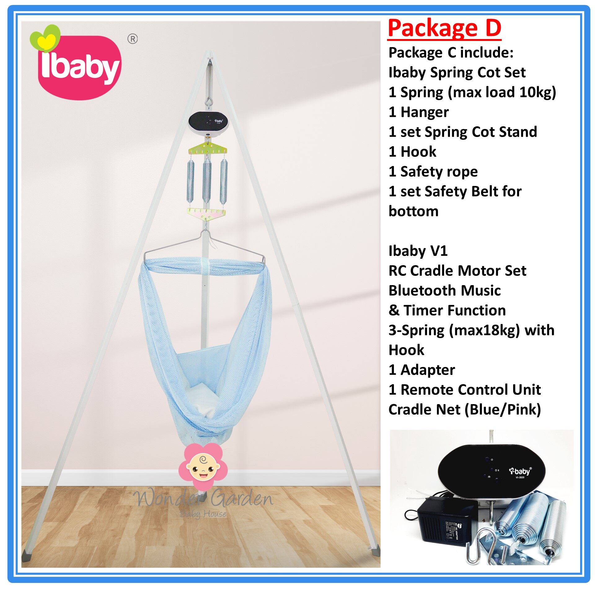 I Baby Spring Cot With Remote Control Cradle Motor (Buaian Bayi Elekrik ...